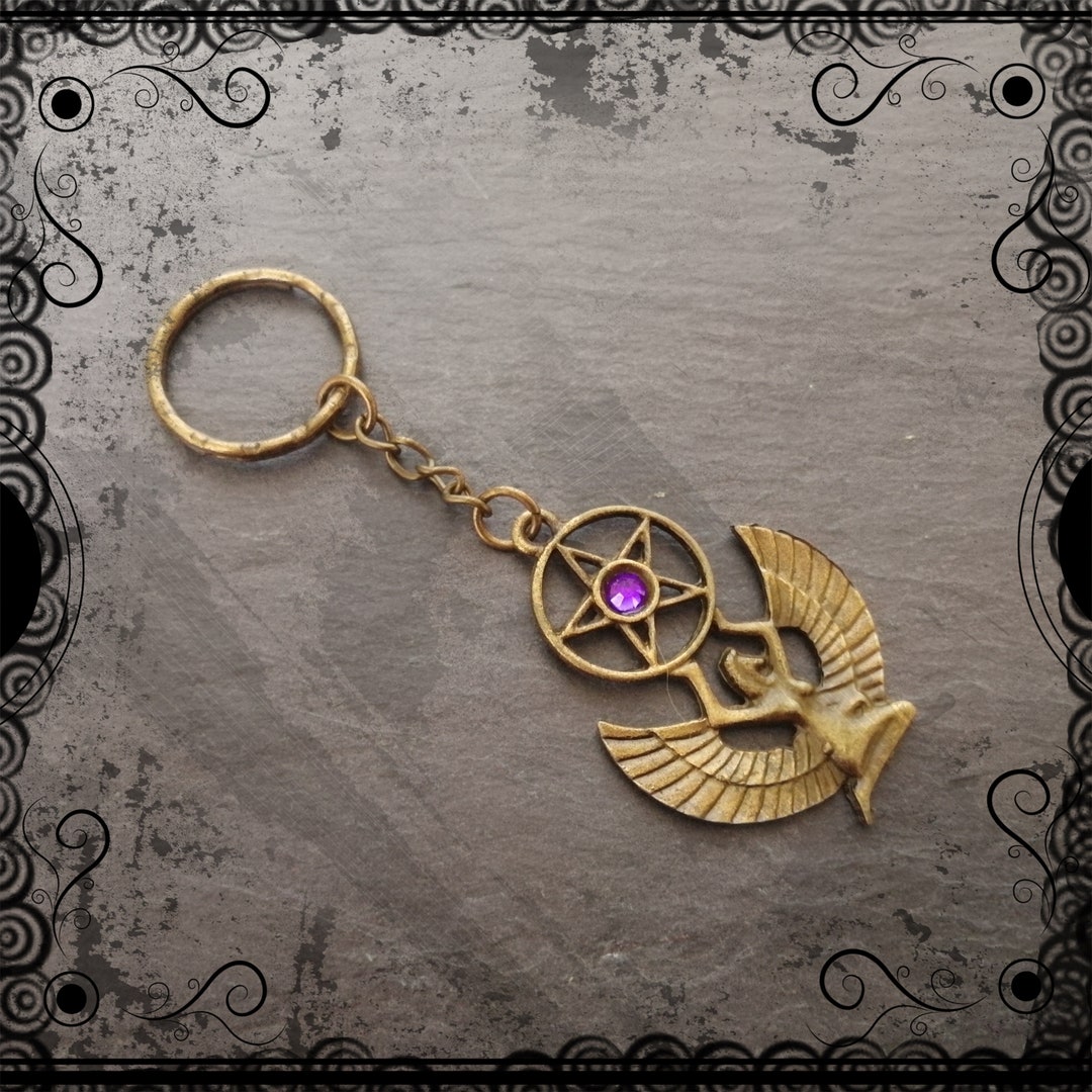 Isis, Winged Egyptian Goddess Keychain, Key Ring, Bronze. - Etsy