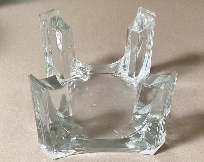 Vintage 6" Square Chantal Glass Pedestal Tabletop Riser Stand - Etsy