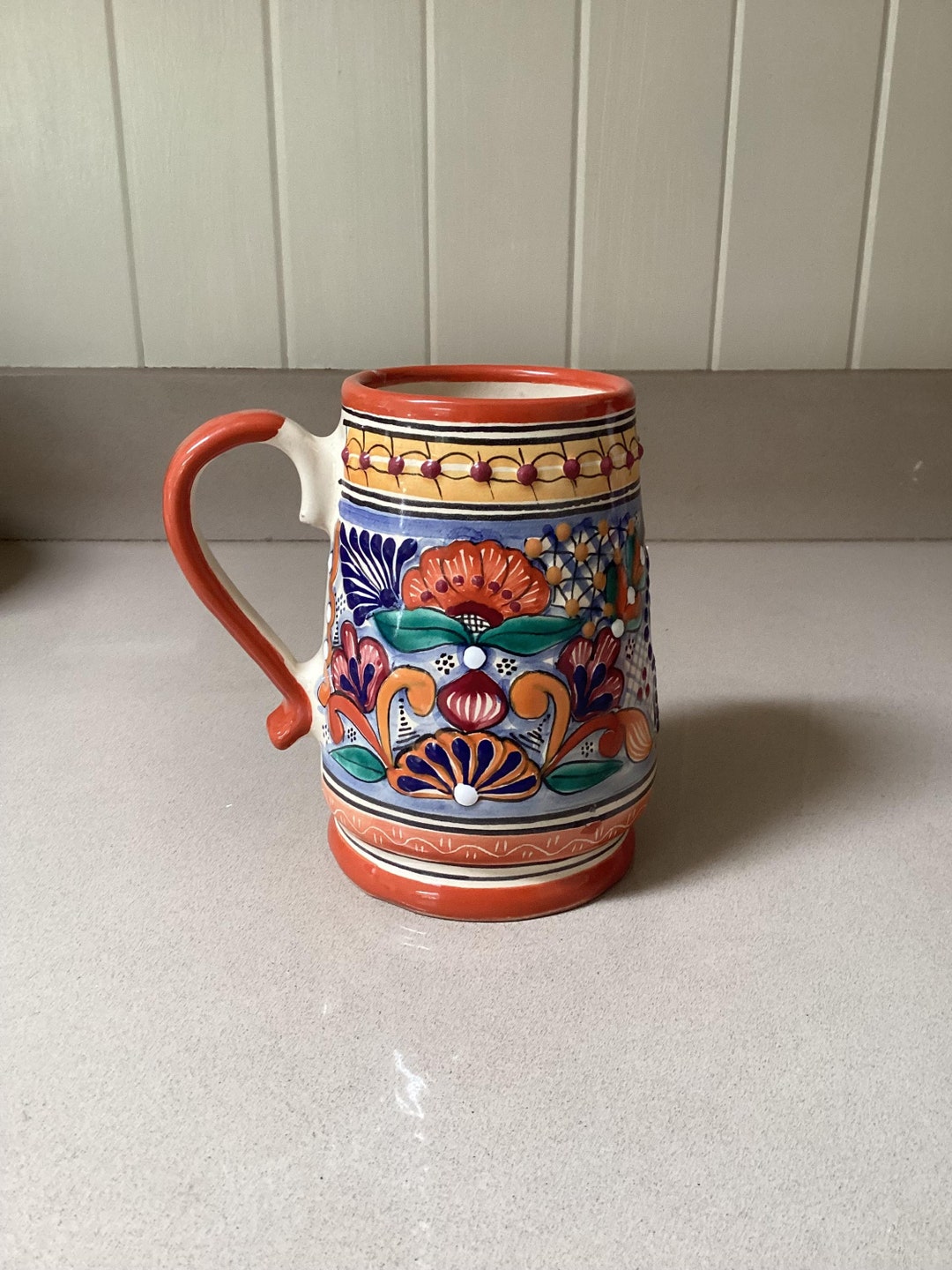 Talavera Santa Fe Puebla Mexico Large Mug Stein - Etsy