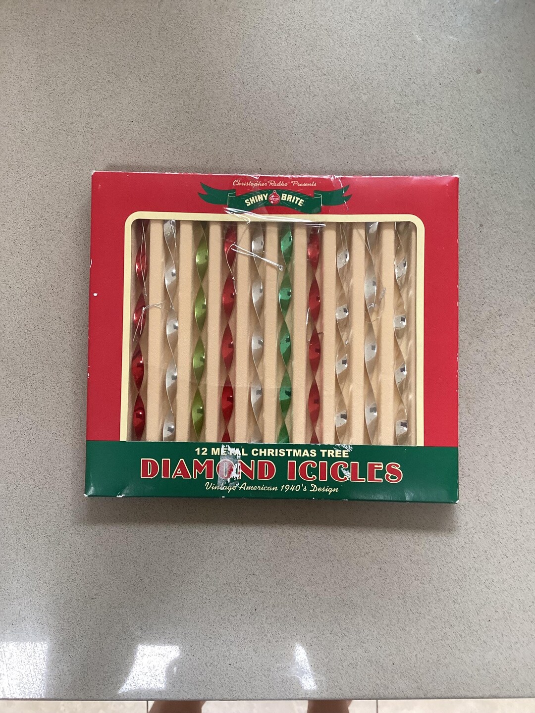 Christopher Radko Shiny Brite 12 Metal Diamond Icicles Twisted ...