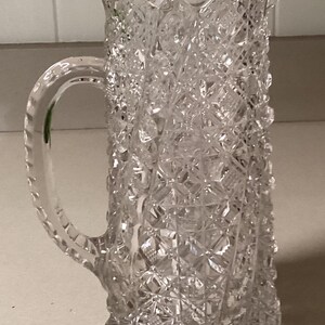 Vintage Large Pitcher American Brilliant Cut Glass Crystal Harvard Cane ...