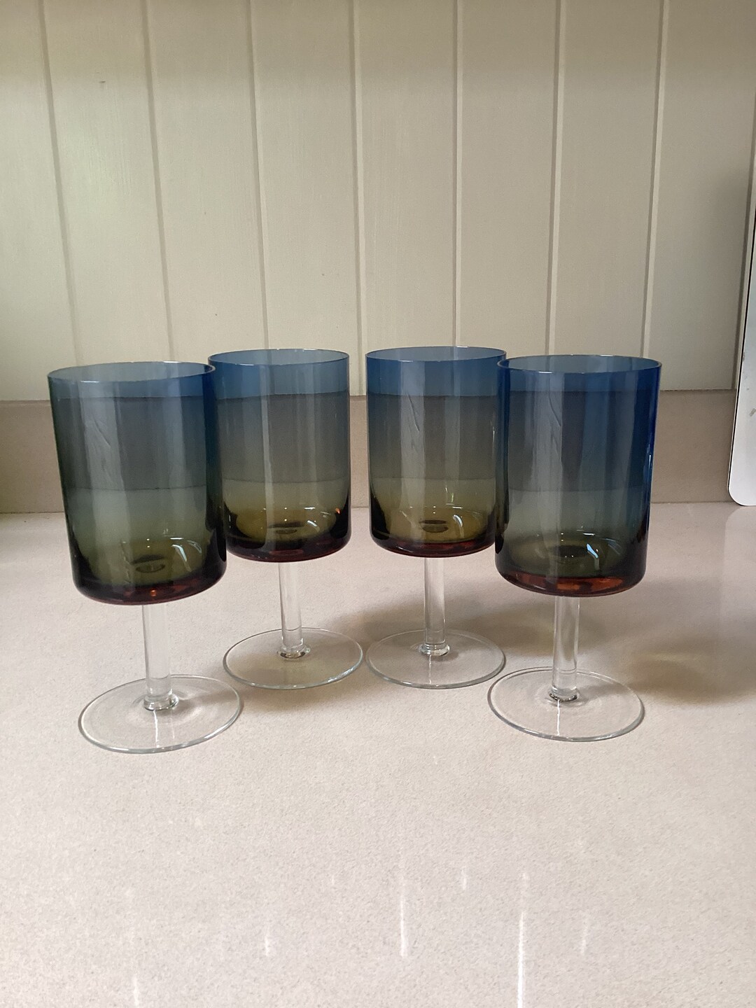 4 Denby Bluerina Krosno Glasses Goblets - Etsy
