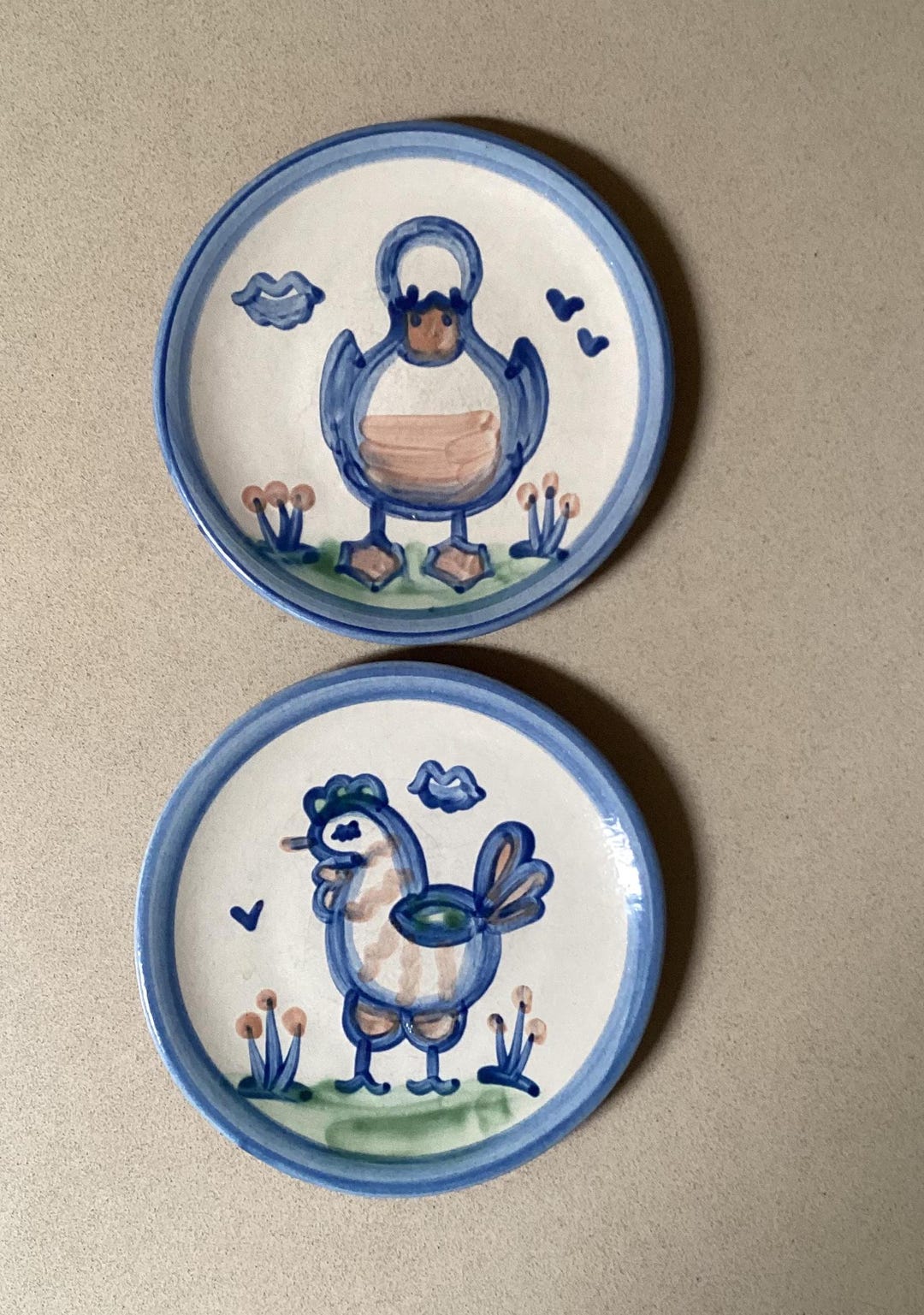 Set of 2 MA Hadley 4” Plates Chicken Duck - Etsy