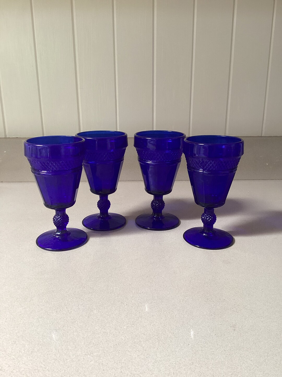 Set of 4 Viking Mt. Vernon Cobalt Blue Goblets - Etsy