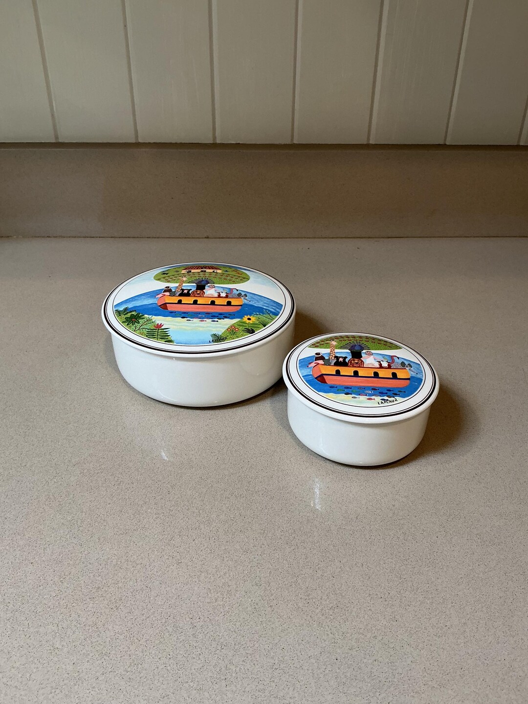 Set of 2 Villeroy and Boch Design Naïf Noah’s Ark Round Boxes - Etsy