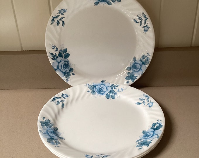 Set of 4 Corelle Blue Velvet Roses Dinner Plates - Etsy