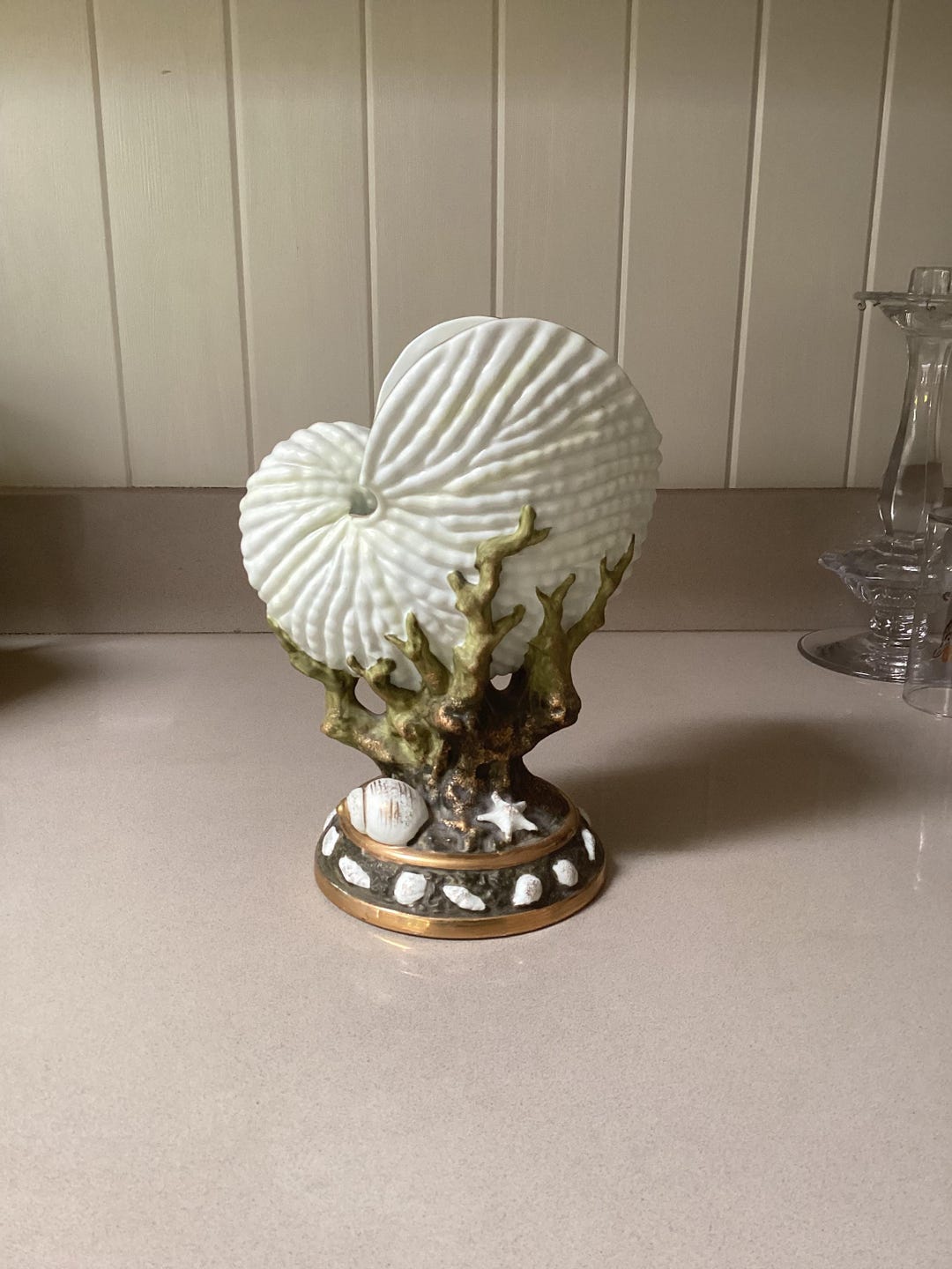 Antique Nautilus Shell Coral Porcelain Vase - Etsy