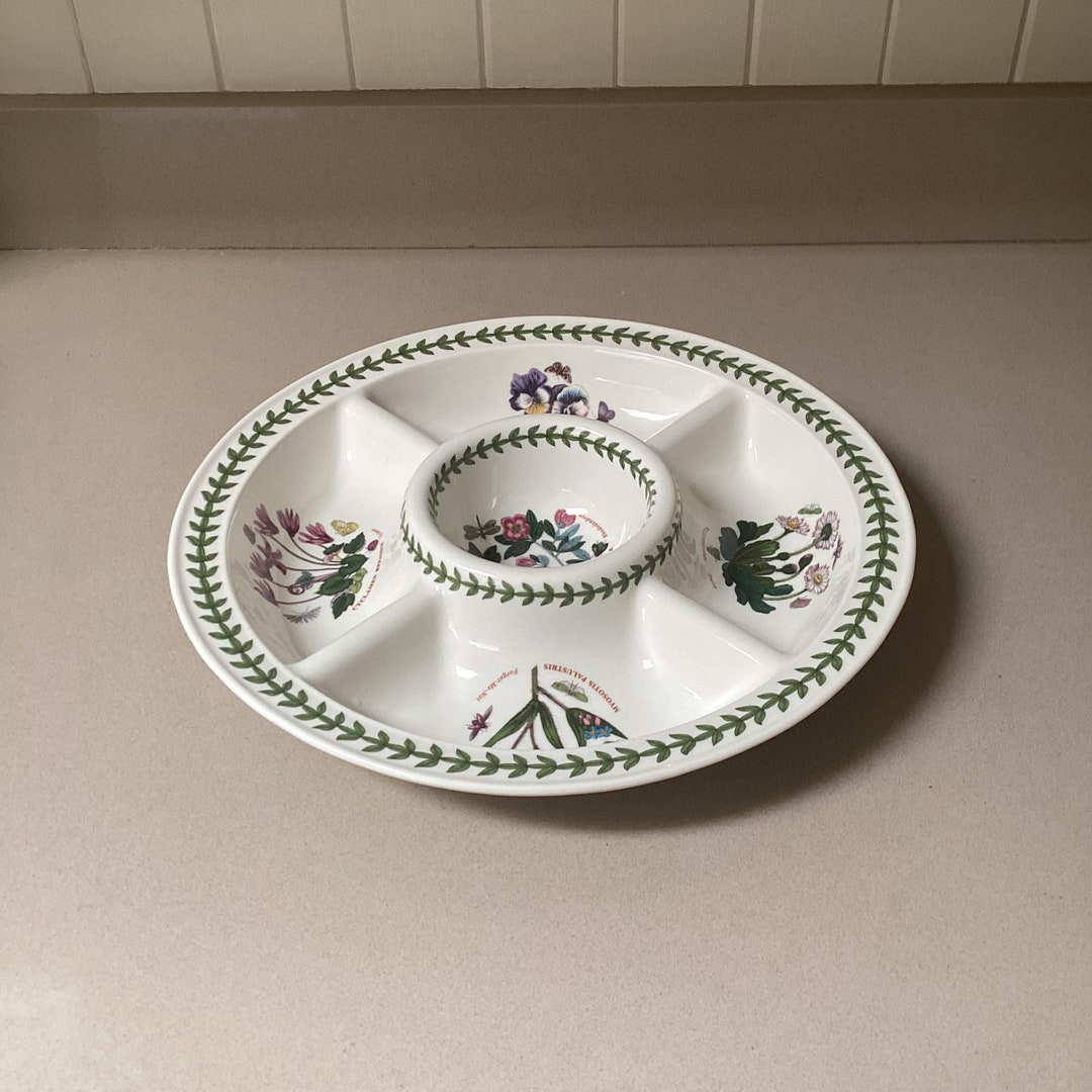 Portmerion Botanic Garden Large Divided Chip & Dip Snack Serving ...