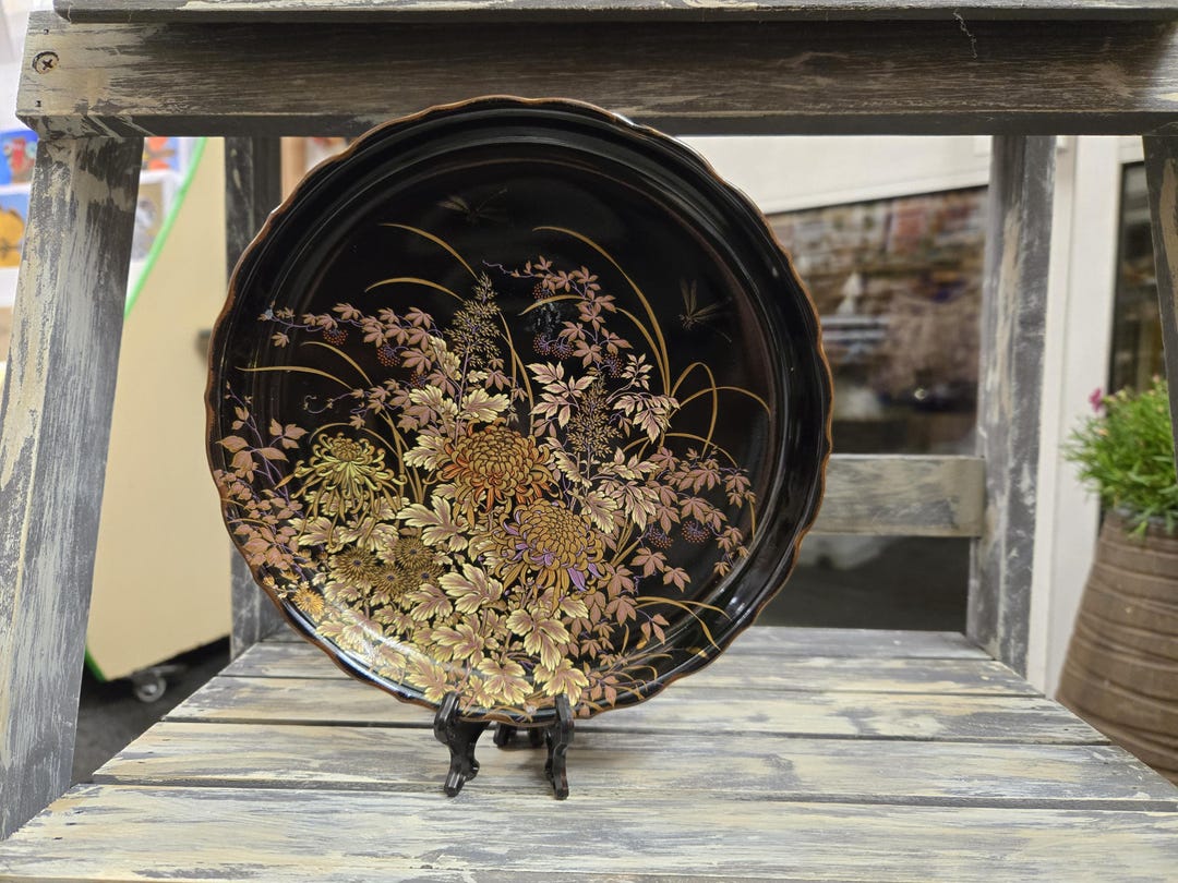Shibata Toki Vintage Japanese Porcelain Shallow Dish Hand Painted Gilt ...