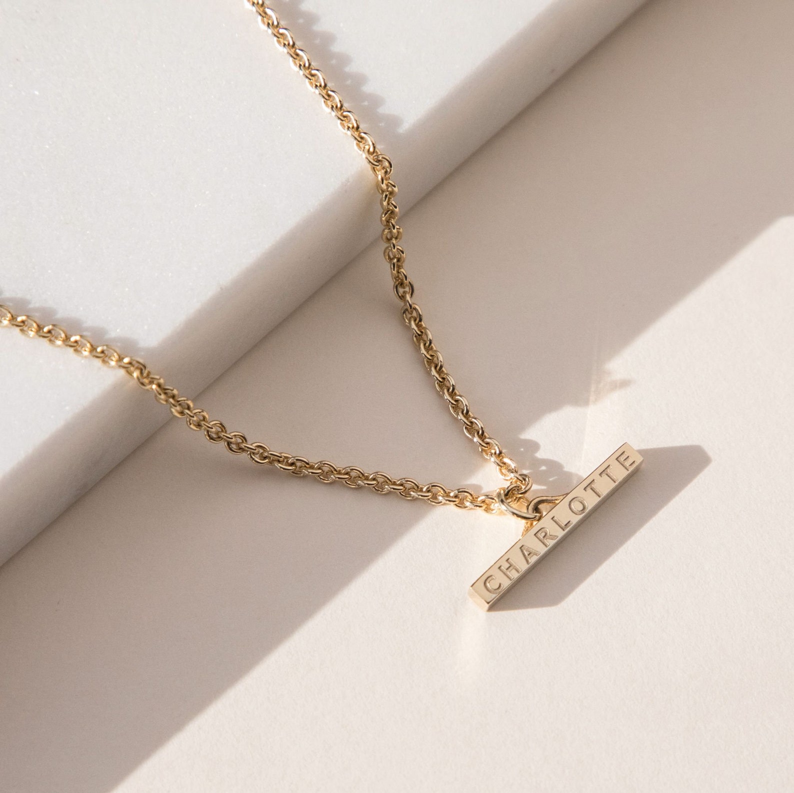 Personalised T Bar Necklace | Etsy