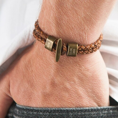Personalized Custom Bracelet Men Bracelet Engraved | Etsy