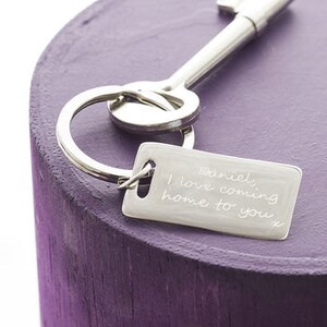 Personalised Silver Message Key Ring - Etsy UK