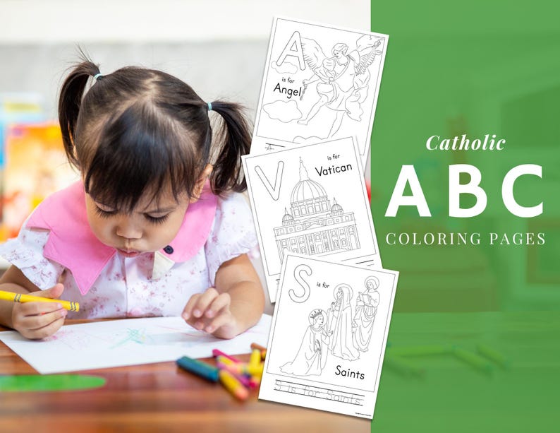 HOME LICENSE: Catholic ABC Coloring Pages - Etsy