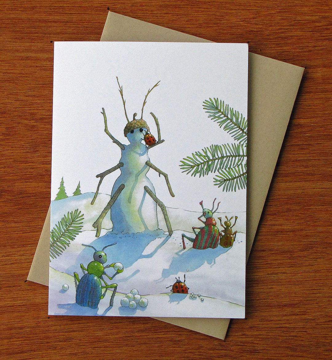 Greeting Card SNOWBUG. A High Quality, Whimsical Image From the "bugs ...