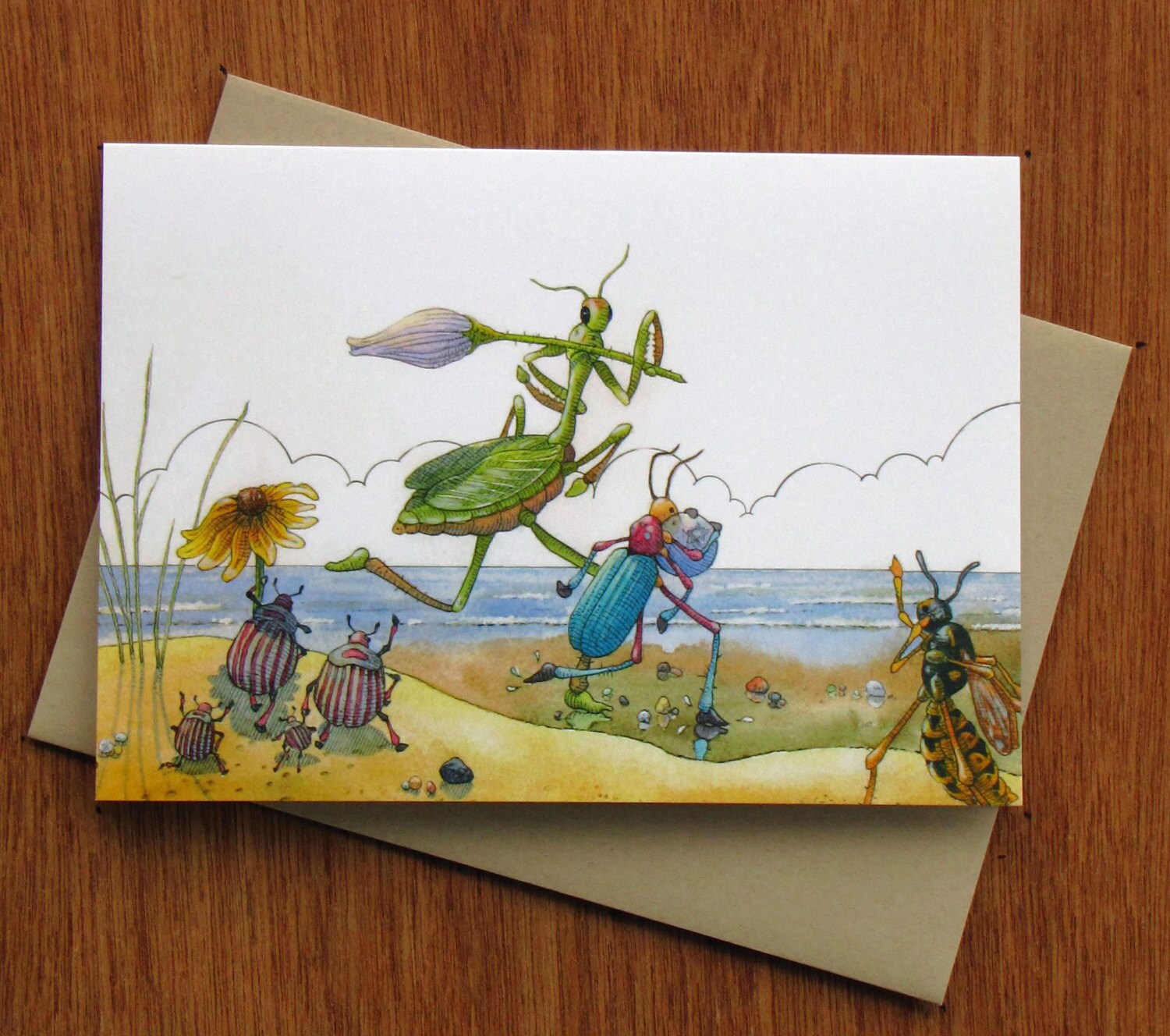 Greeting Card BEACH BUGS. A High Quality, Whimsical Image From The"bugs ...
