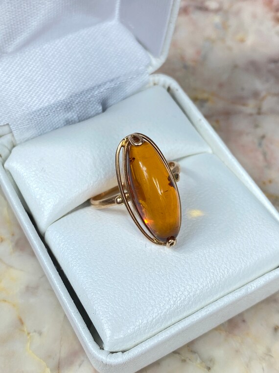 vintage gold and amber - Gem