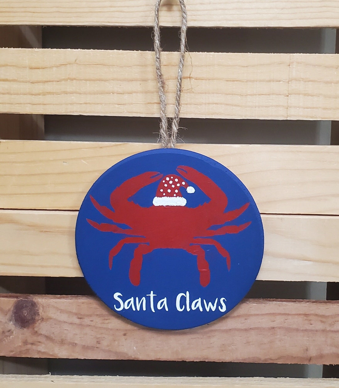 Santa Claws, Crab Ornament, Beach House Decor, Beach Ornament, Coastal ...