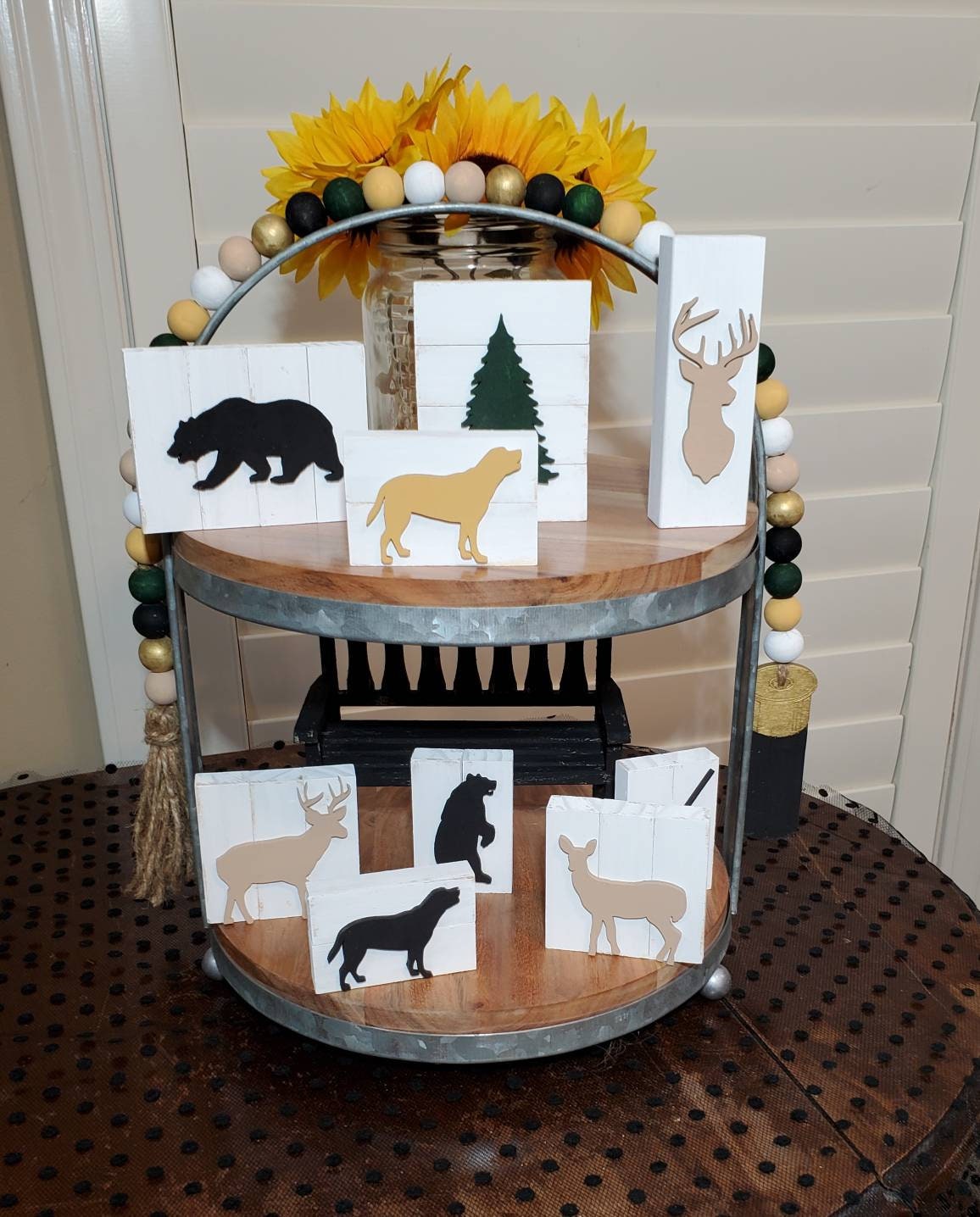Deer Hunting Sportsman Tiered Tray Decor Fall Shotgun | Etsy