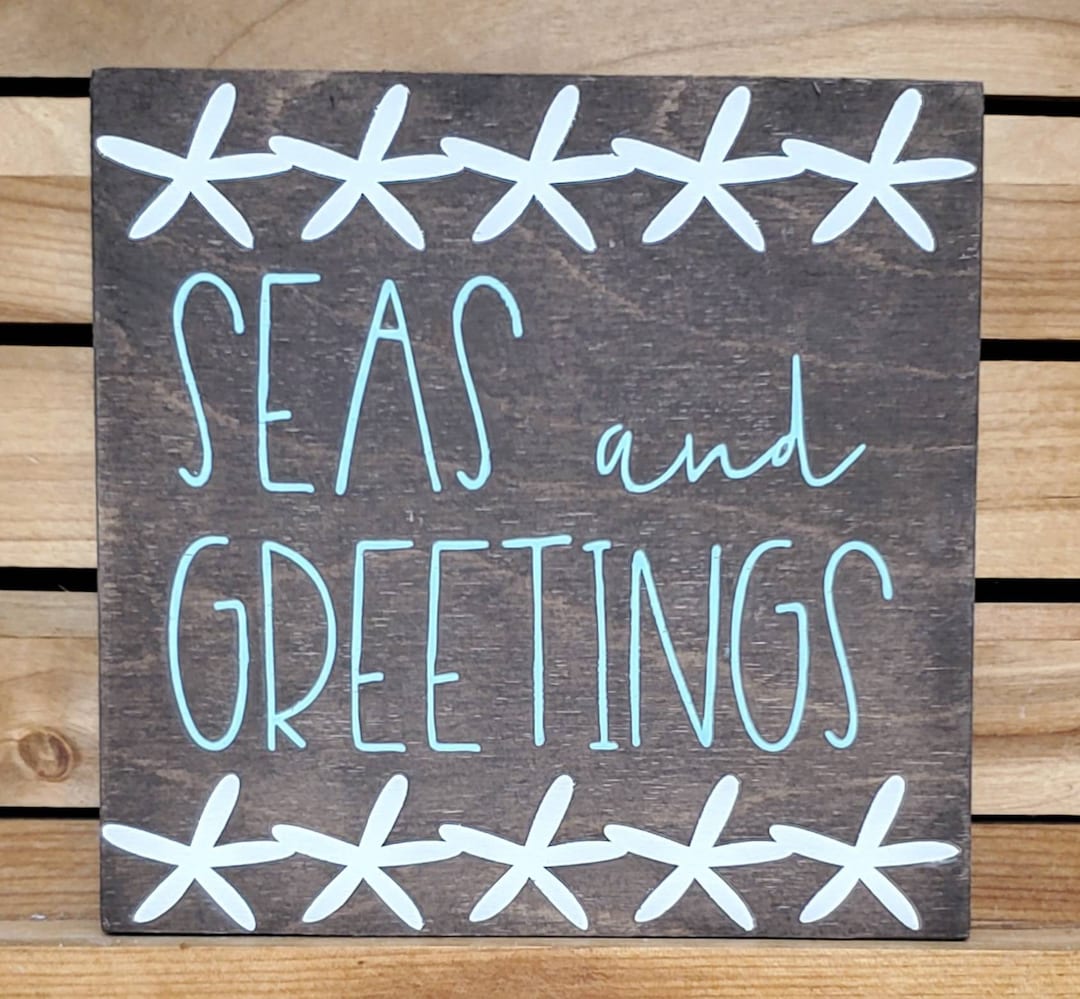Seas and Greeting Sign, Coastal Christmas, Beach Christmas Decor, Beach ...