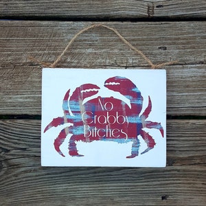 Crabby Sign, Crab Home Decor, Funny Beach Sign, Beach House Decor ...