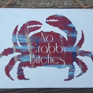 Crabby Sign, Crab Home Decor, Funny Beach Sign, Beach House Decor ...