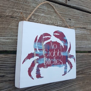 Crabby Sign, Crab Home Decor, Funny Beach Sign, Beach House Decor ...