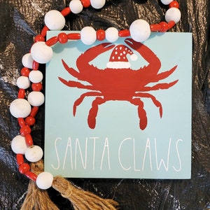 Santa Claws Sign, Beach Christmas Sign, Beach Gift, Beach House Decor ...
