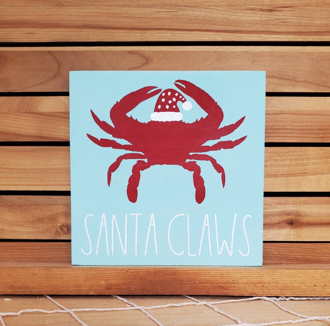 Santa Claws Sign, Beach Christmas Sign, Beach Gift, Beach House Decor ...