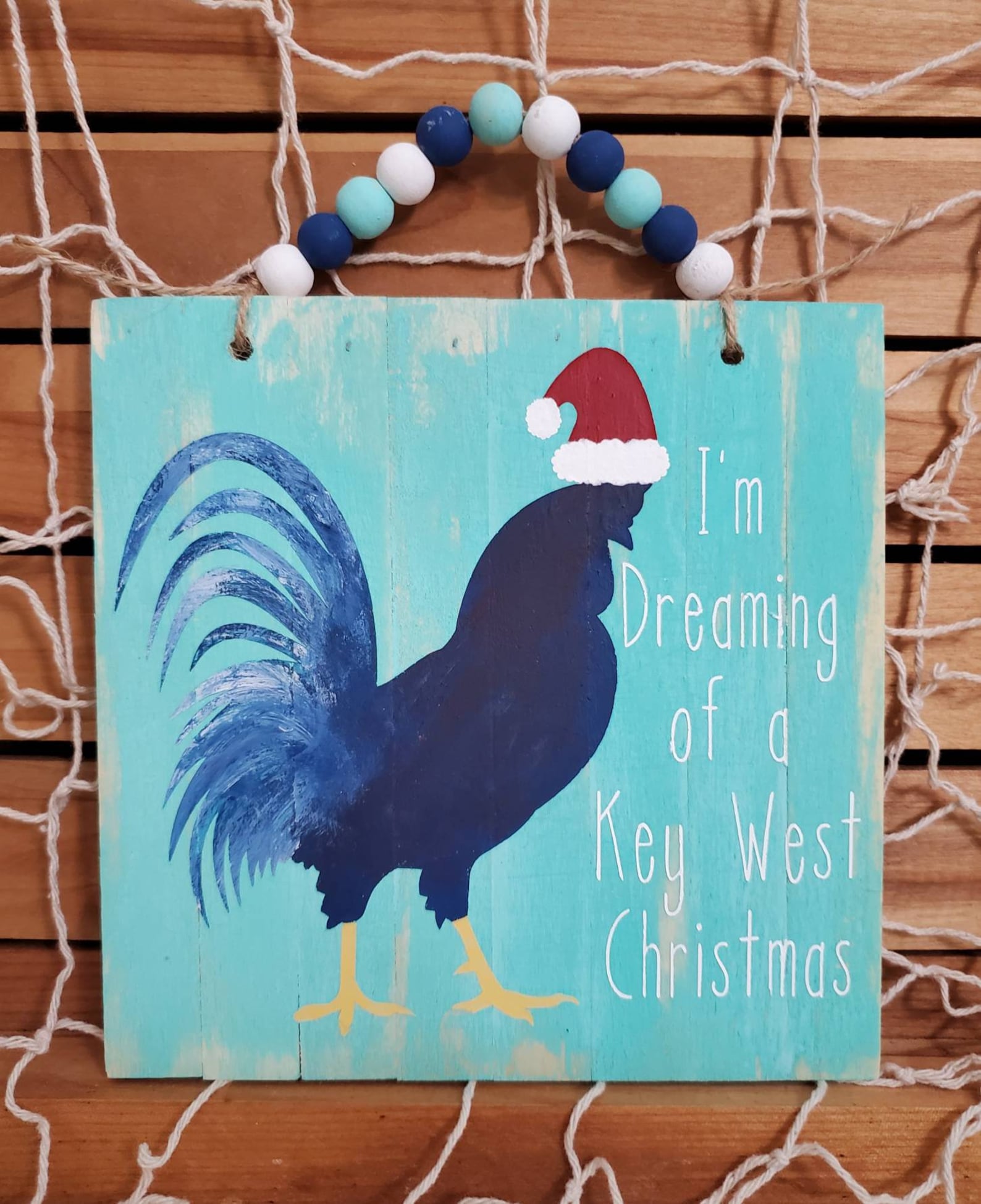 Key West Christmas Sign Key West Gift Rooster Coastal - Etsy