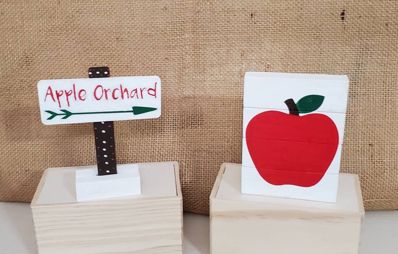 Manzana Huerto Letrero de madera Bandeja escalonada - Etsy México