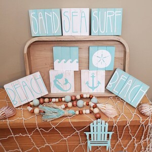 Beach Tiered Tray Decor, Beach Wedding Signs, Beach Gift, Beach House ...