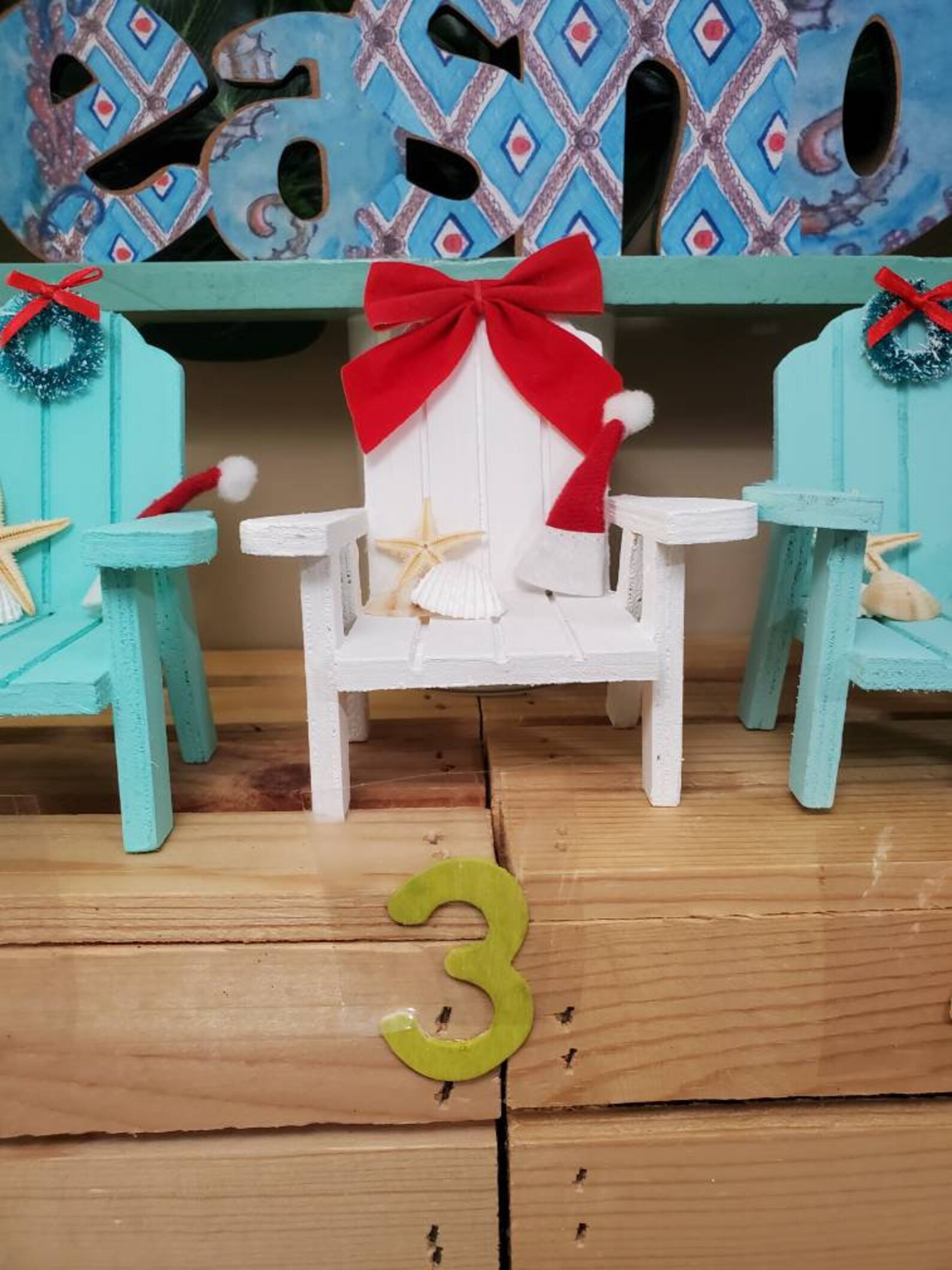 Adirondack Chair Christmas Beach Tiered Tray Decor Beach - Etsy