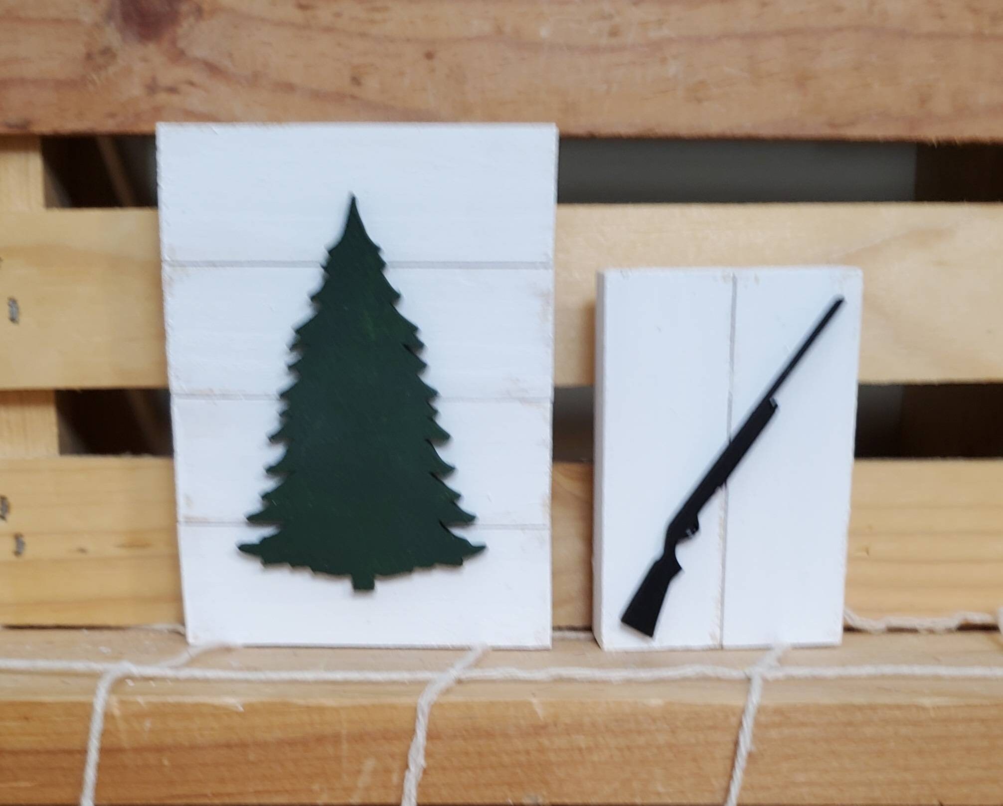 Deer Hunting Sportsman Tiered Tray Decor Fall Shotgun | Etsy