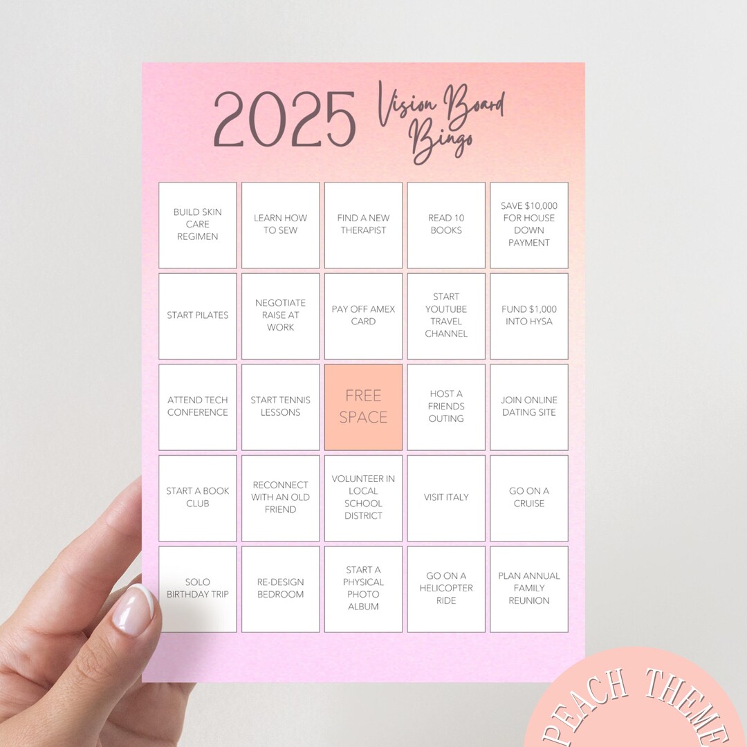 Vision Board Bingo Editable Canva Bingo Template 2025 Goal Planner ...