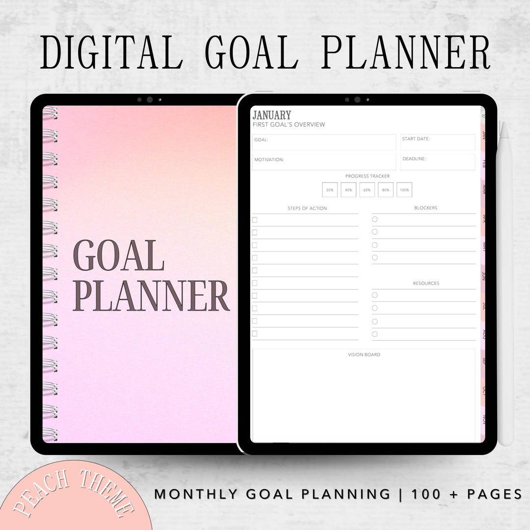 Digital Goal Planner | Goodnotes Planner | Notability Planner | Vision ...