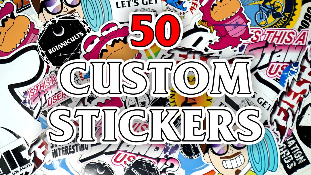 50 Custom Stickers or Vinyl Decals Cut to Any Shape. Custom Image, Logo ...