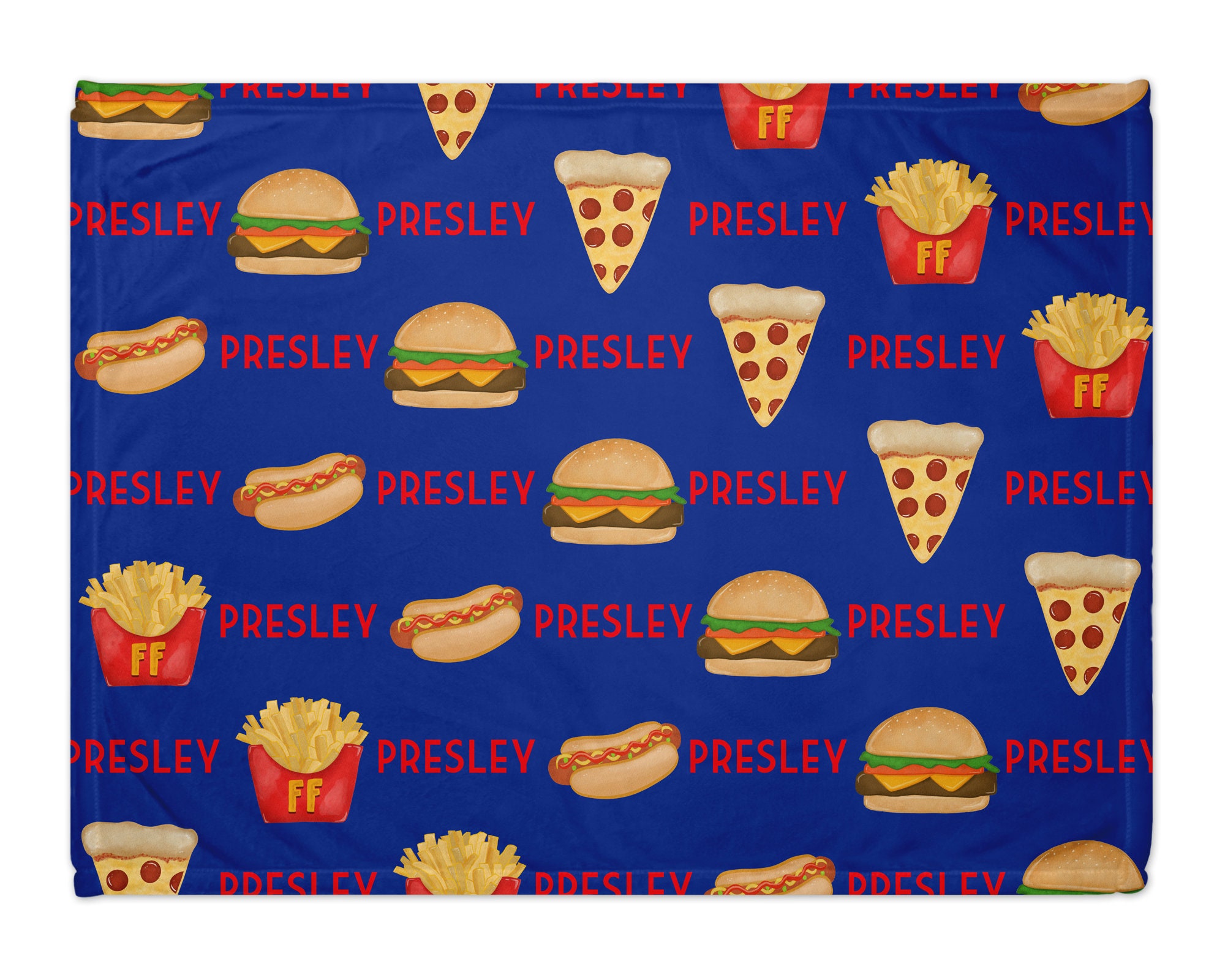 Personalized Fast Food Blanket With Name Custom Font and | Etsy