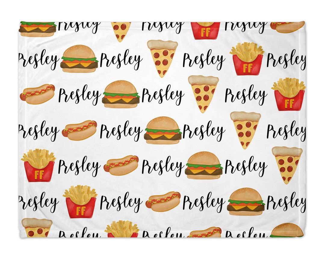 Personalized Fast Food Blanket With Name Custom Font and - Etsy