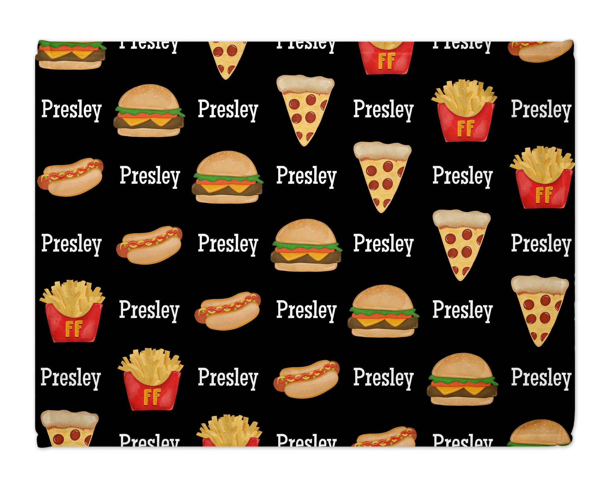 Personalized Fast Food Blanket With Name Custom Font and | Etsy