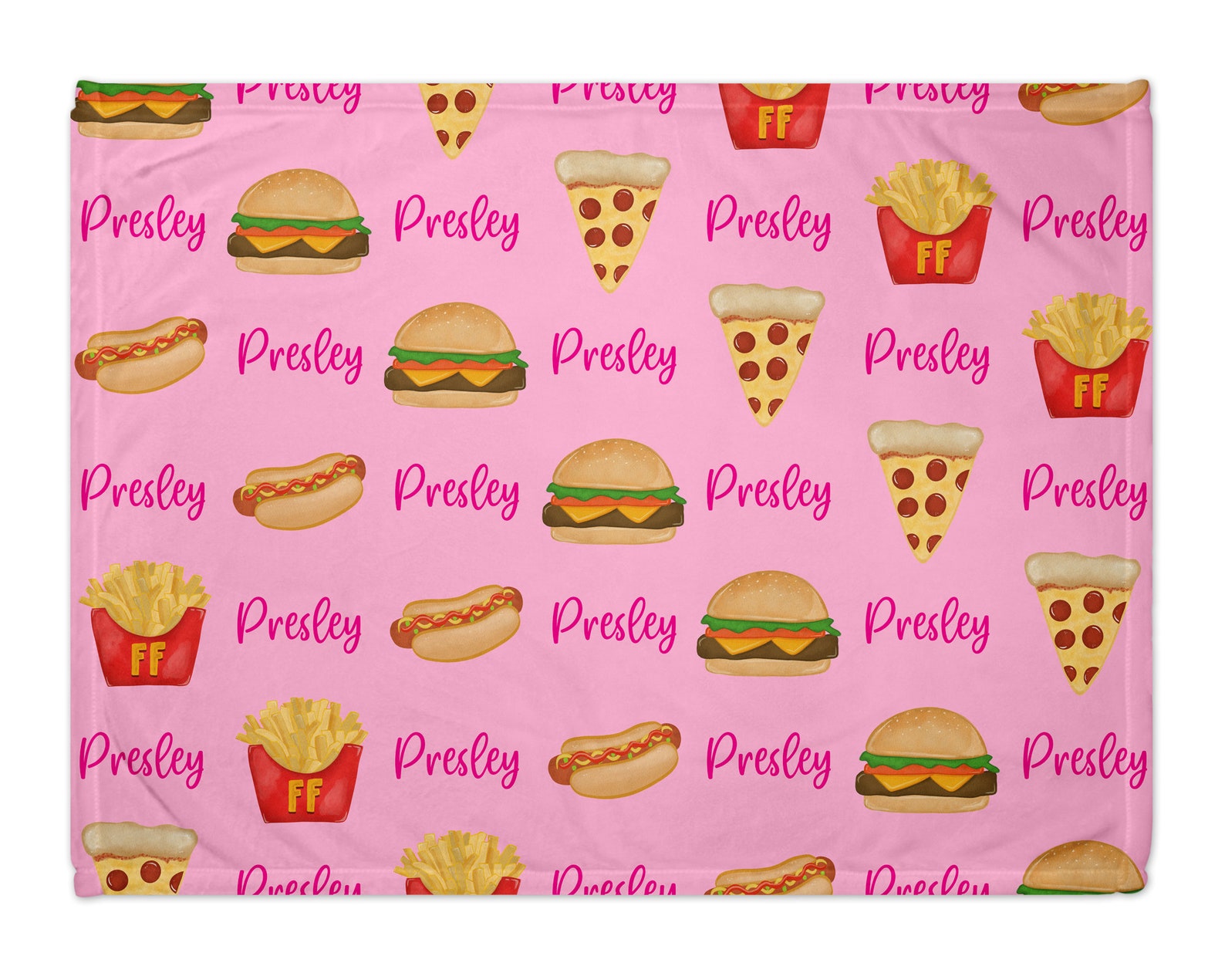 Personalized Fast Food Blanket With Name Custom Font and - Etsy