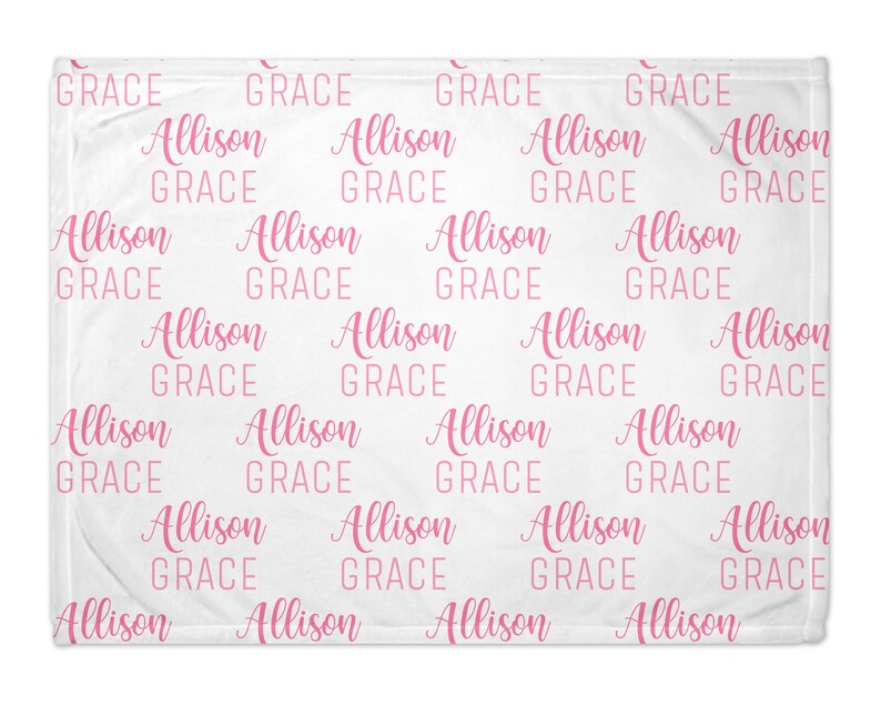 First & Middle Name Blanket Personalized Custom Font and - Etsy