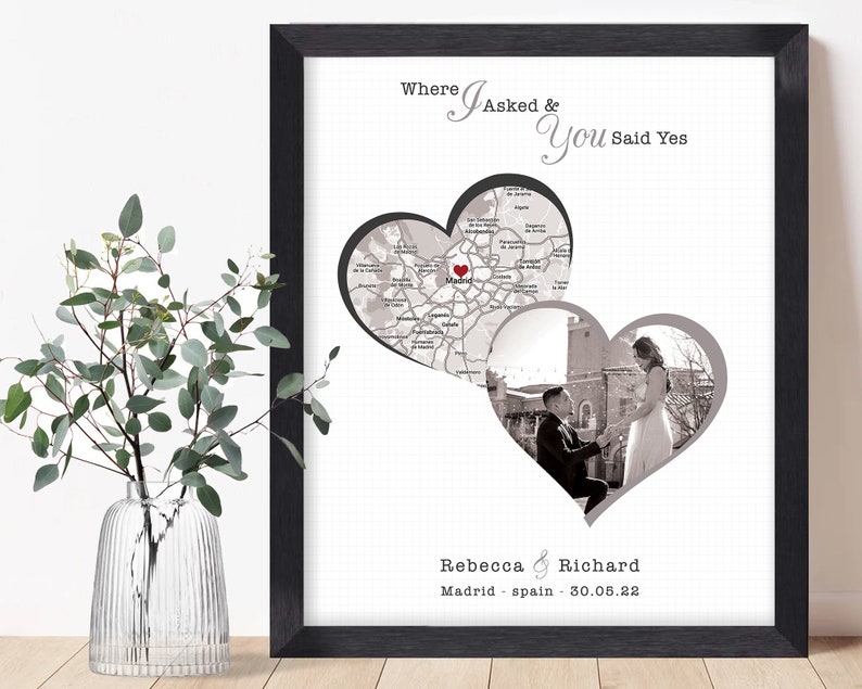 Engagement Print Engagement Gift for Couples Personalised - Etsy UK