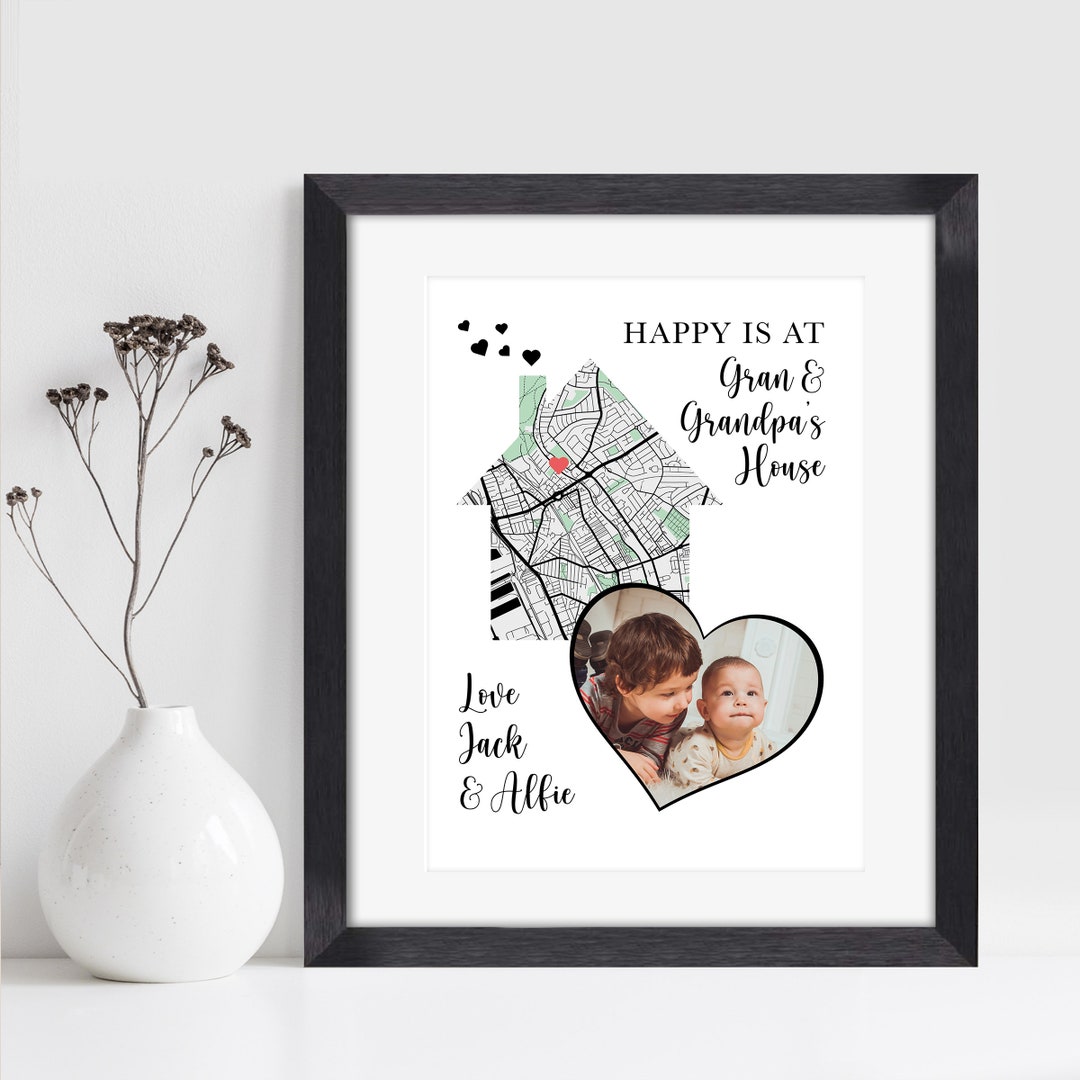 Personalised Map Gift for Gran Grandma Nan Nanna | Gift for ...