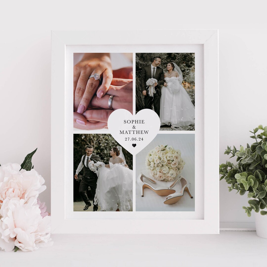 Personalised Photo Collage. Wedding Photo Collage, Unique Gift for Him ...