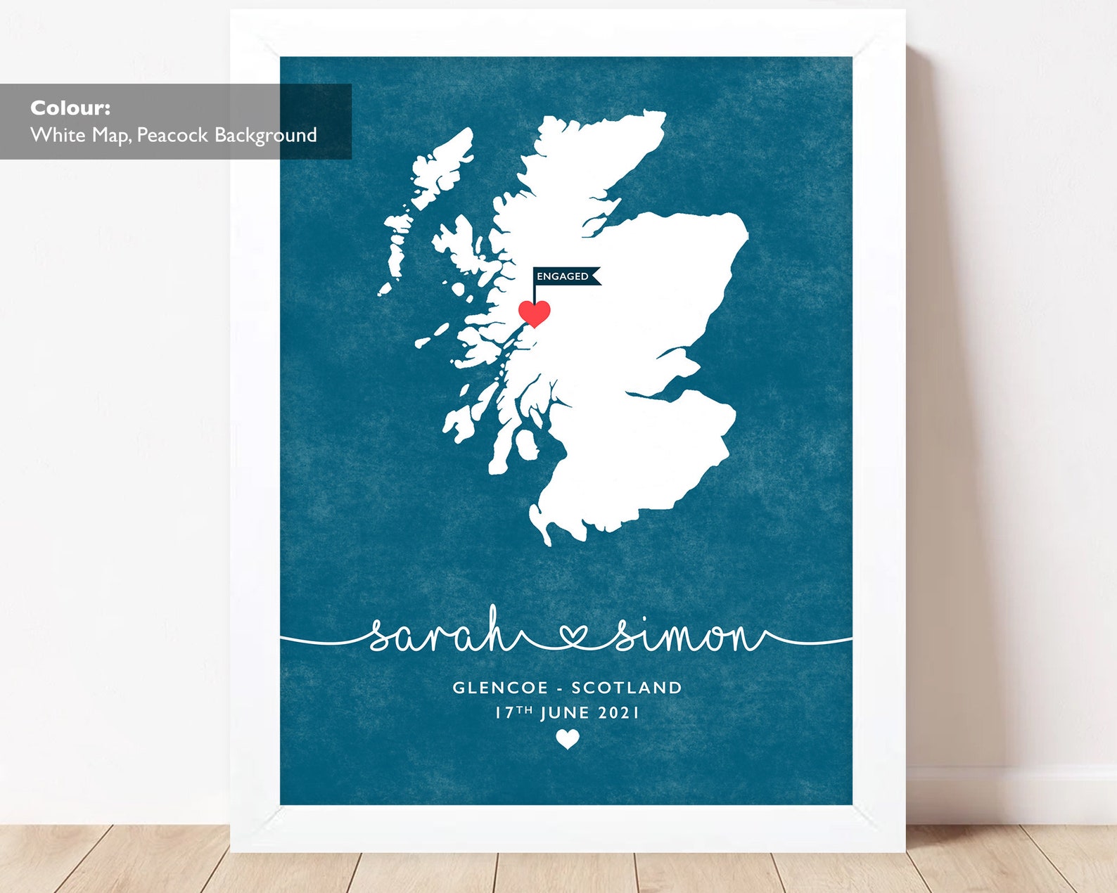 Personalised Engagement Map Gift Engagement Location Print - Etsy