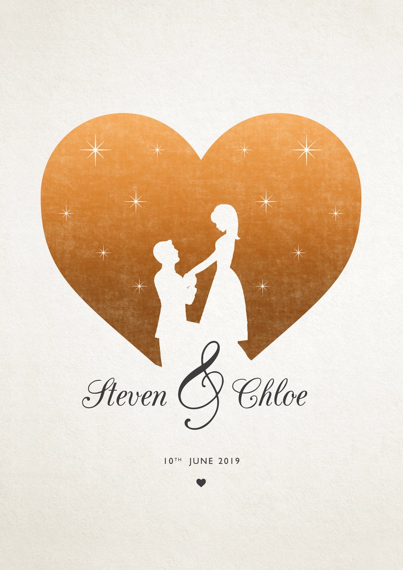 Personalised Engagement Gift Love Heart Print Engagement - Etsy UK