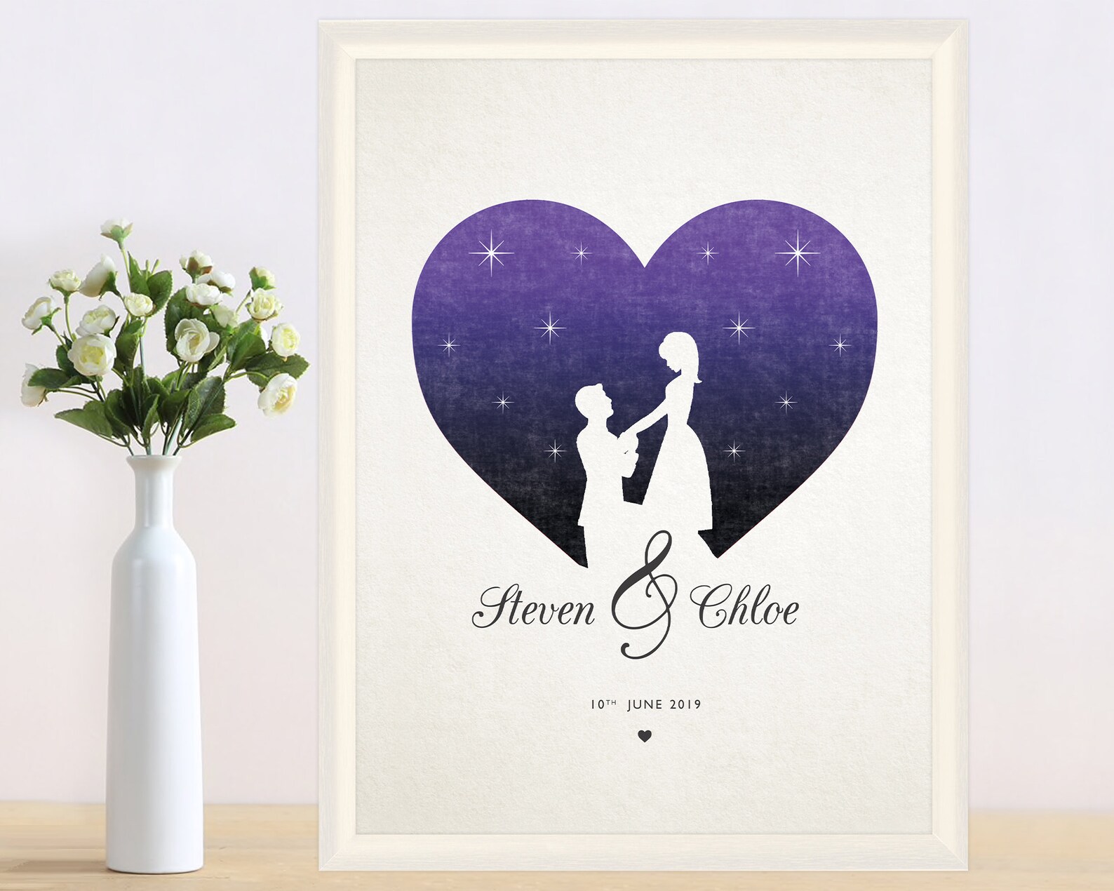 Personalised Engagement Gift Love Heart Print Engagement | Etsy