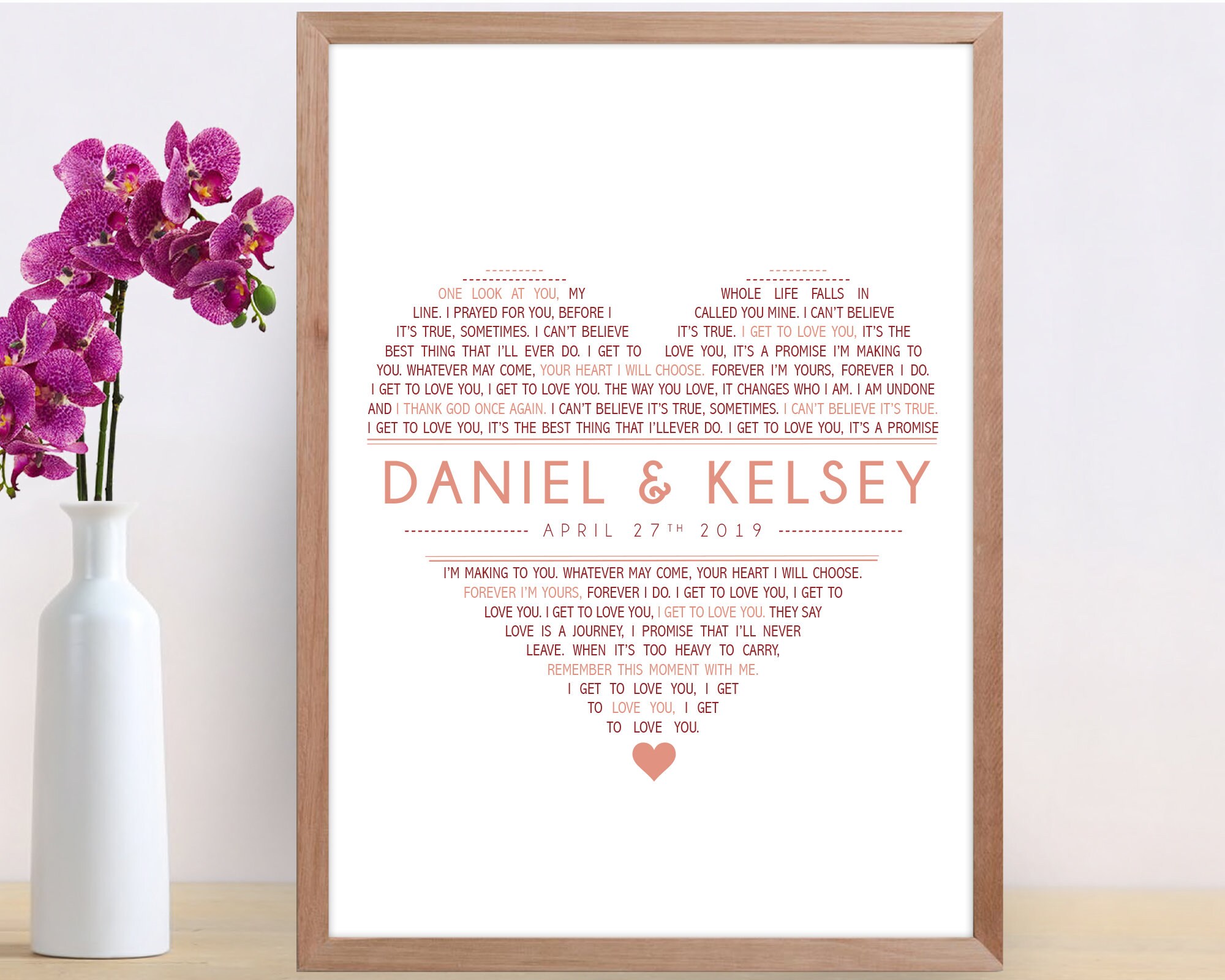 First Dance Song Lyric Gift Song Wedding Print Wedding Gift - Etsy UK