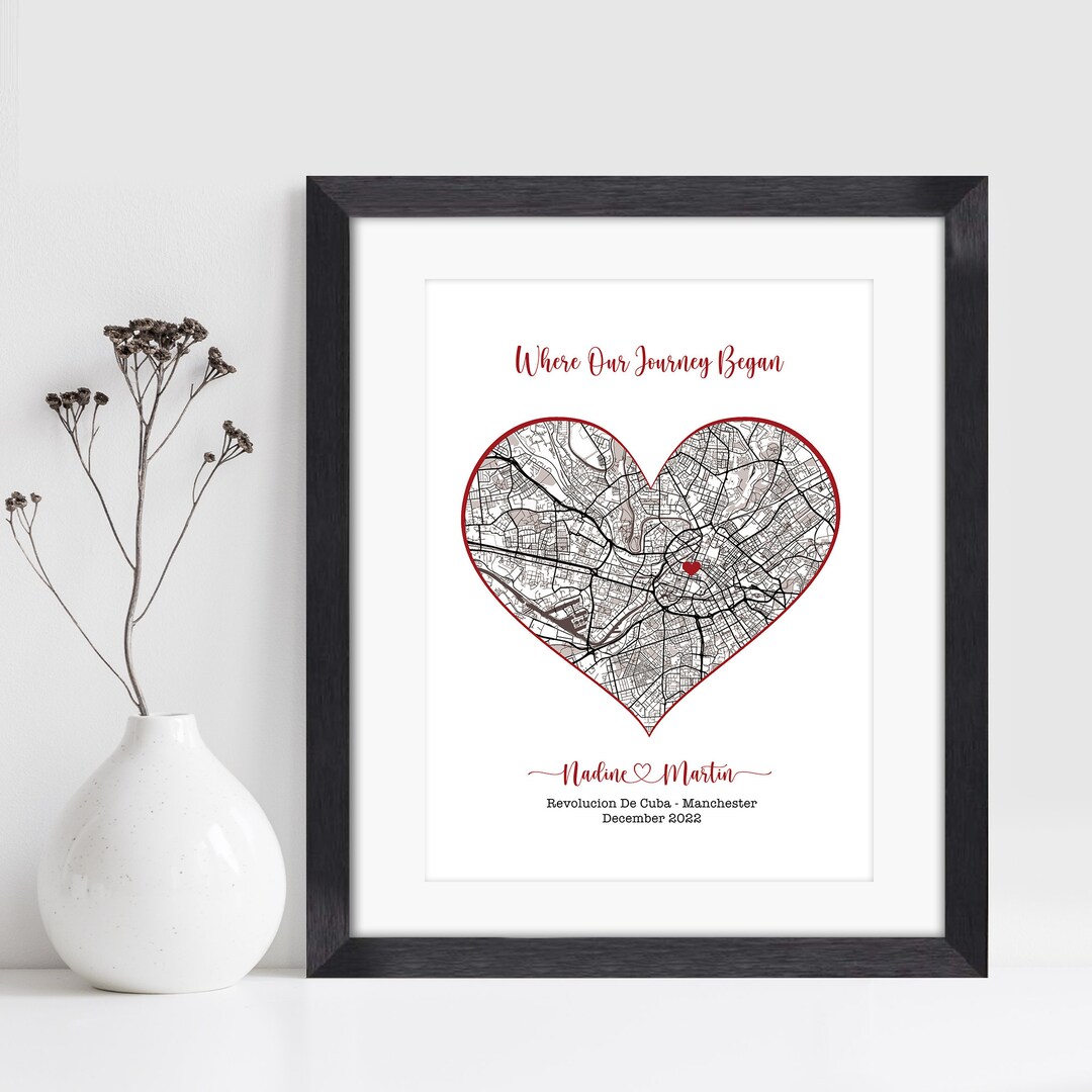Personalised Map Gift | Where We Met Map Print | Gift for Her Him ...