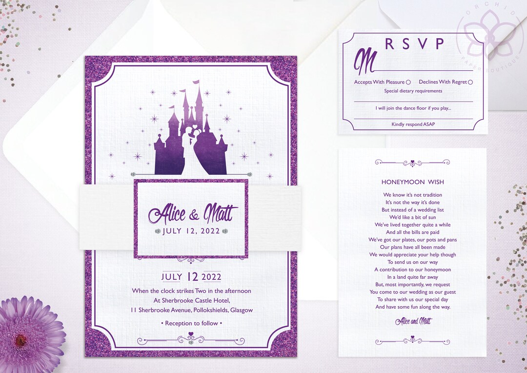 Fairytale Wedding Invitations | Fairytale Castle | Customised Wedding ...